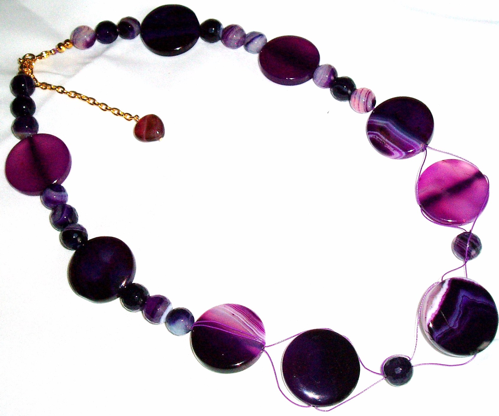 Purple Agate Necklace Handmade on Luulla